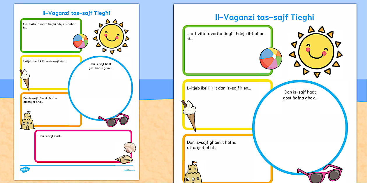 Karta tal-Attività: Il-Vaganzi tas-Sajf Tiegħi - Twinkl