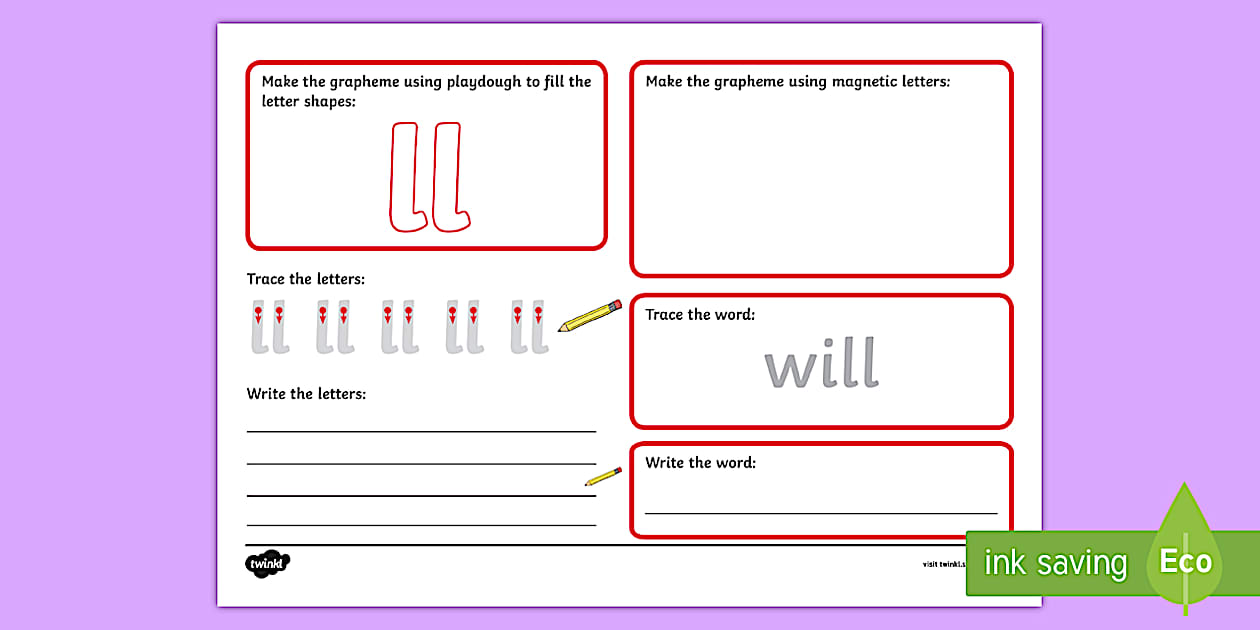 'll' Make, Read, Write Activity Mat (teacher made) - Twinkl
