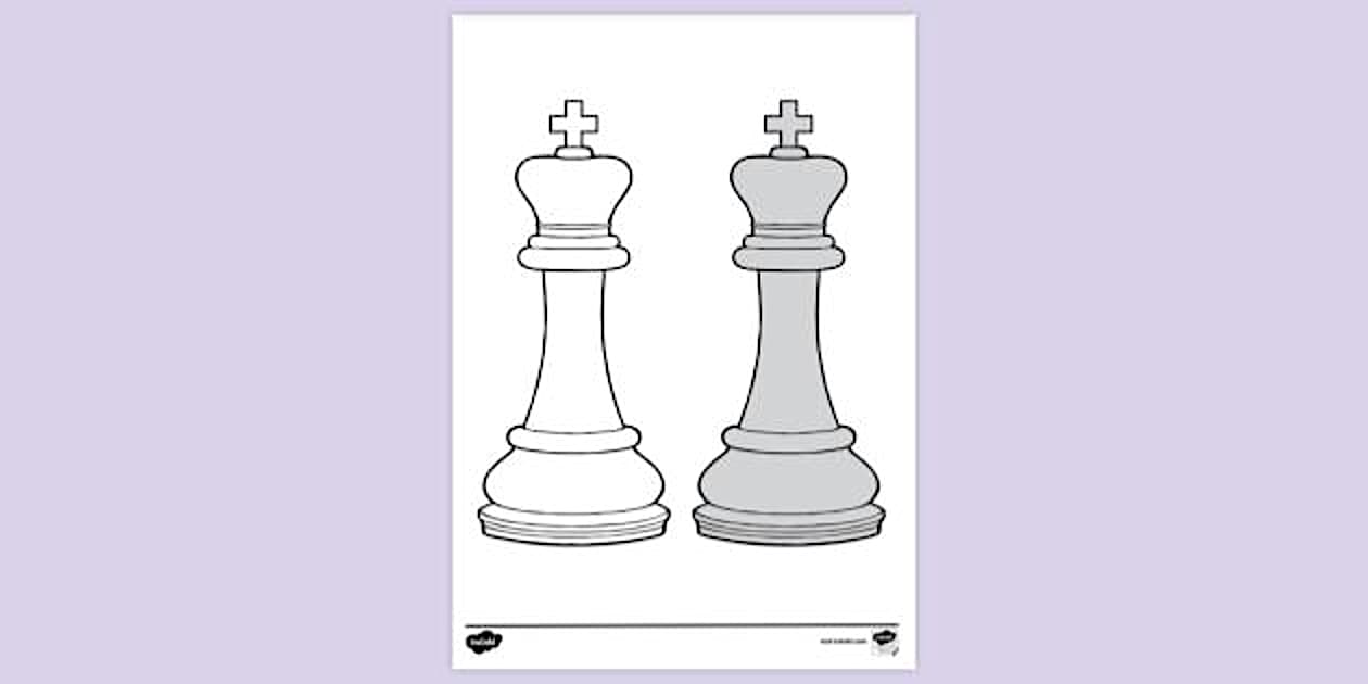 King Chess Pieces Colouring | Colouring Sheets - Twinkl