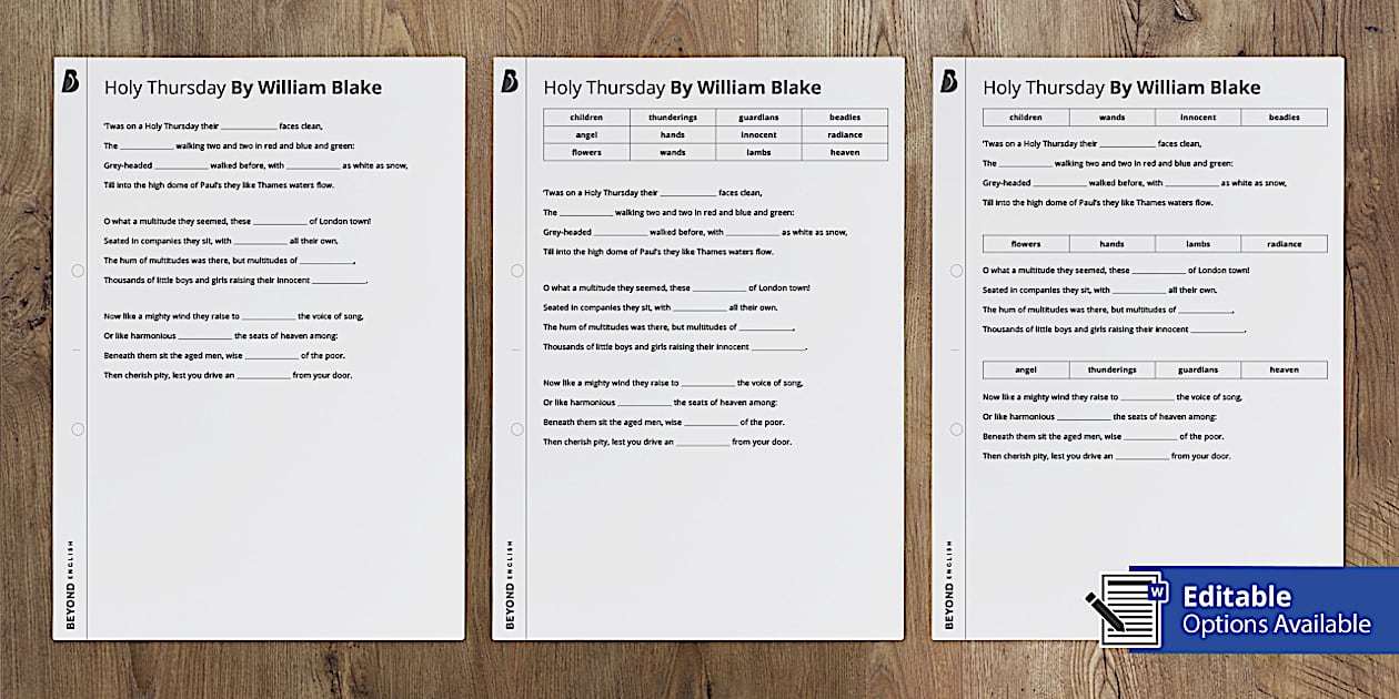 Holy Thursday Cloze Activity (Teacher-Made) - Twinkl