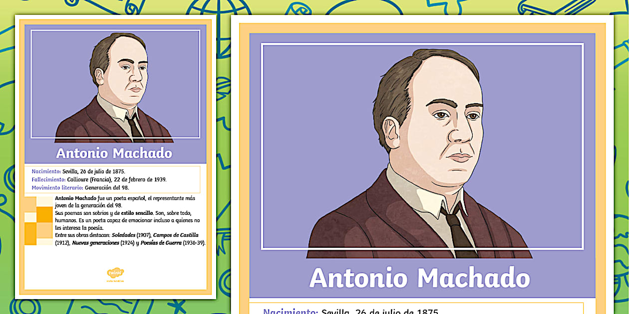 Póster informativo: Antonio Machado (professor feito)