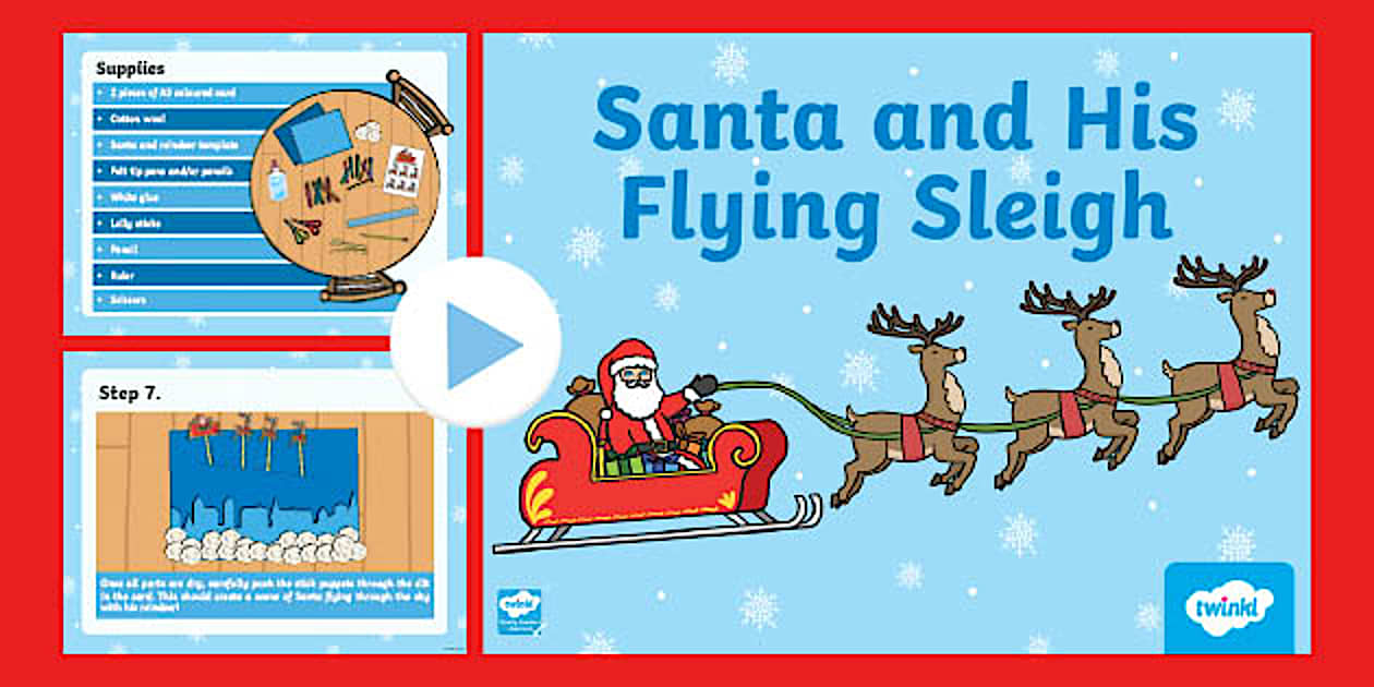 Santa and His Flying Sleigh Craft Instructions PowerPoint