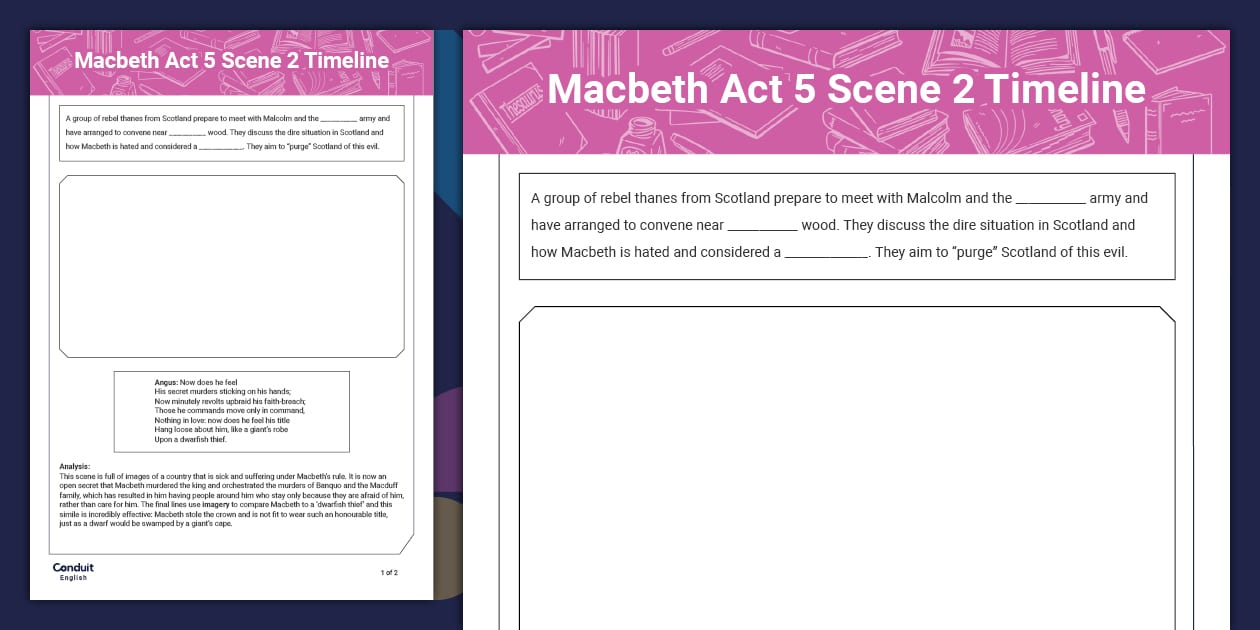 Macbeth Act 5 Scene 2 Timeline Activity Sheet (Teacher-Made)
