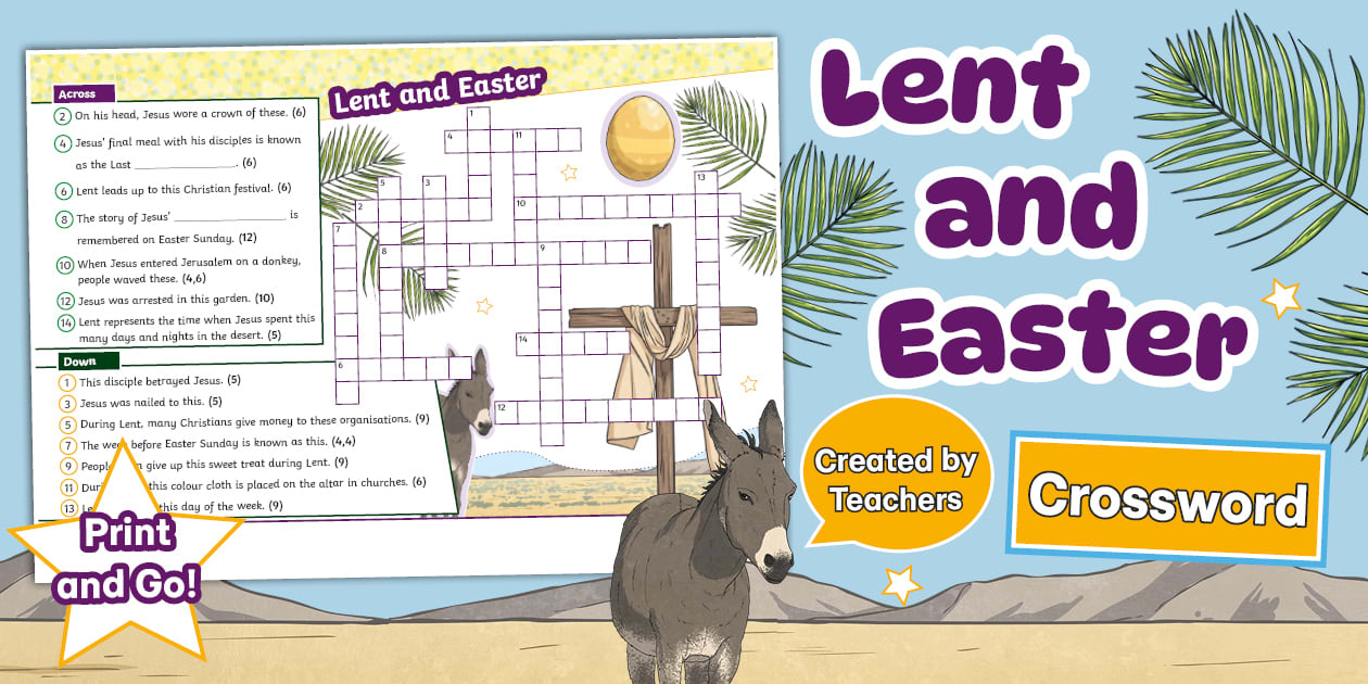 Crossword Easter and Lent | Christian Easter Crossword