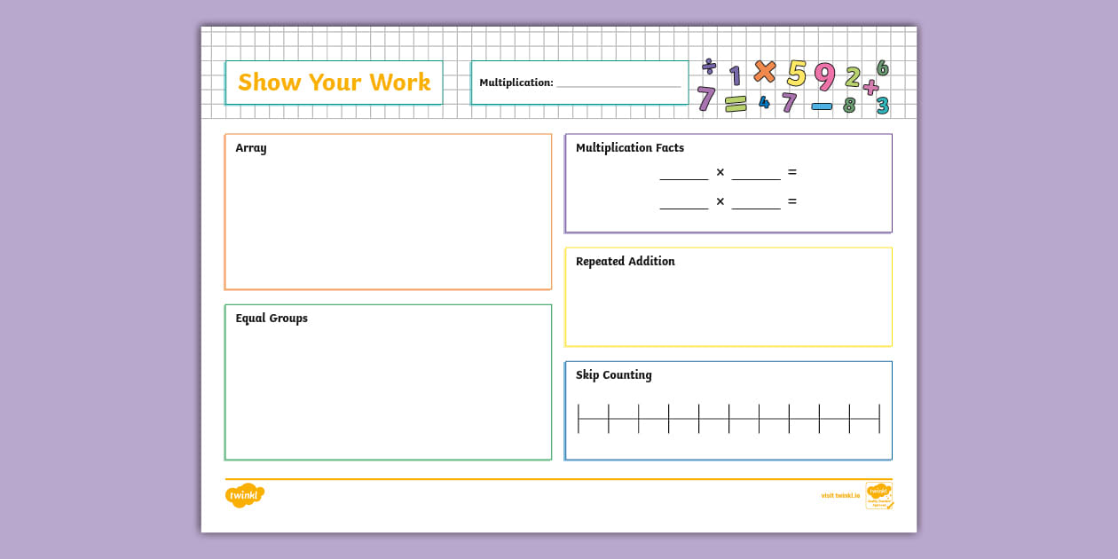 Show Your Work Multiplication Activity Mat (teacher made)