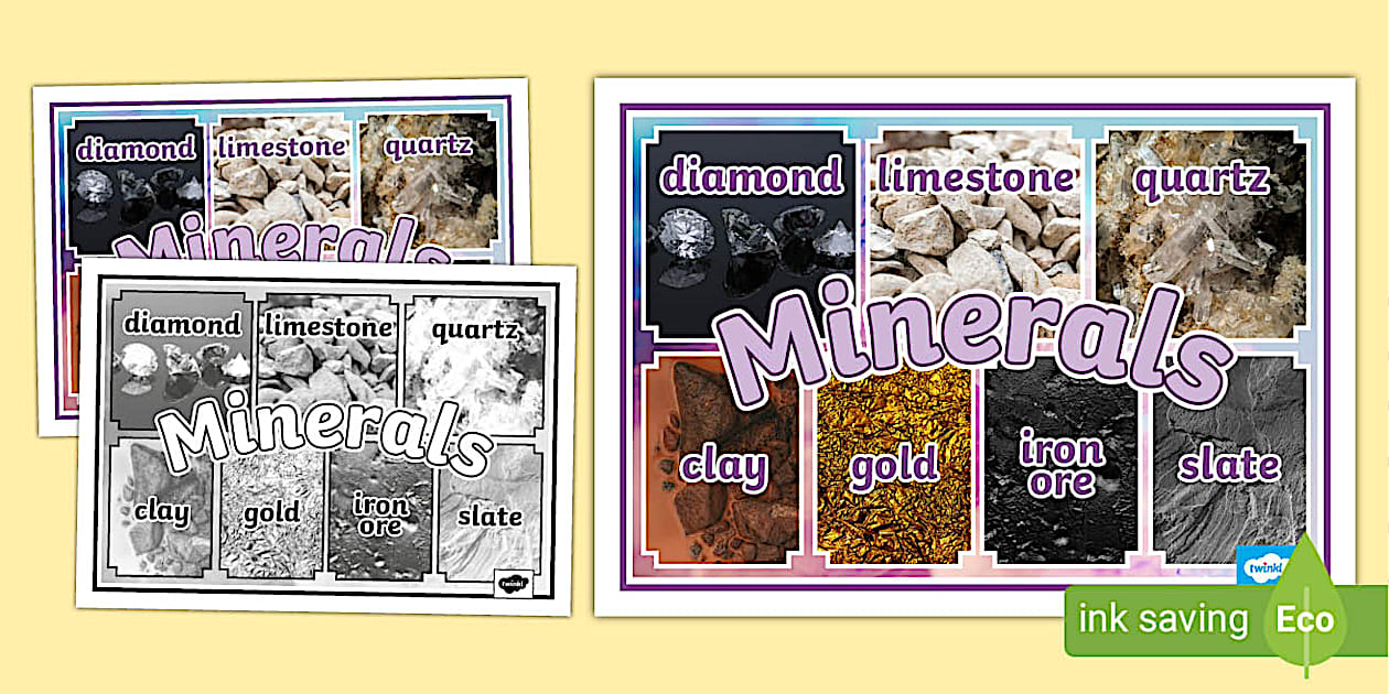 Minerals Photo Display Poster (teacher made) - Twinkl