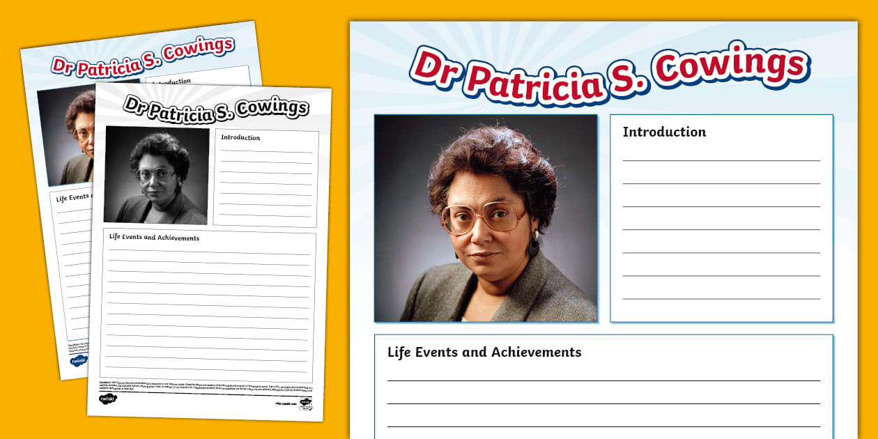 * NEW * Dr Patricia Cowings Biography Template - Twinkl