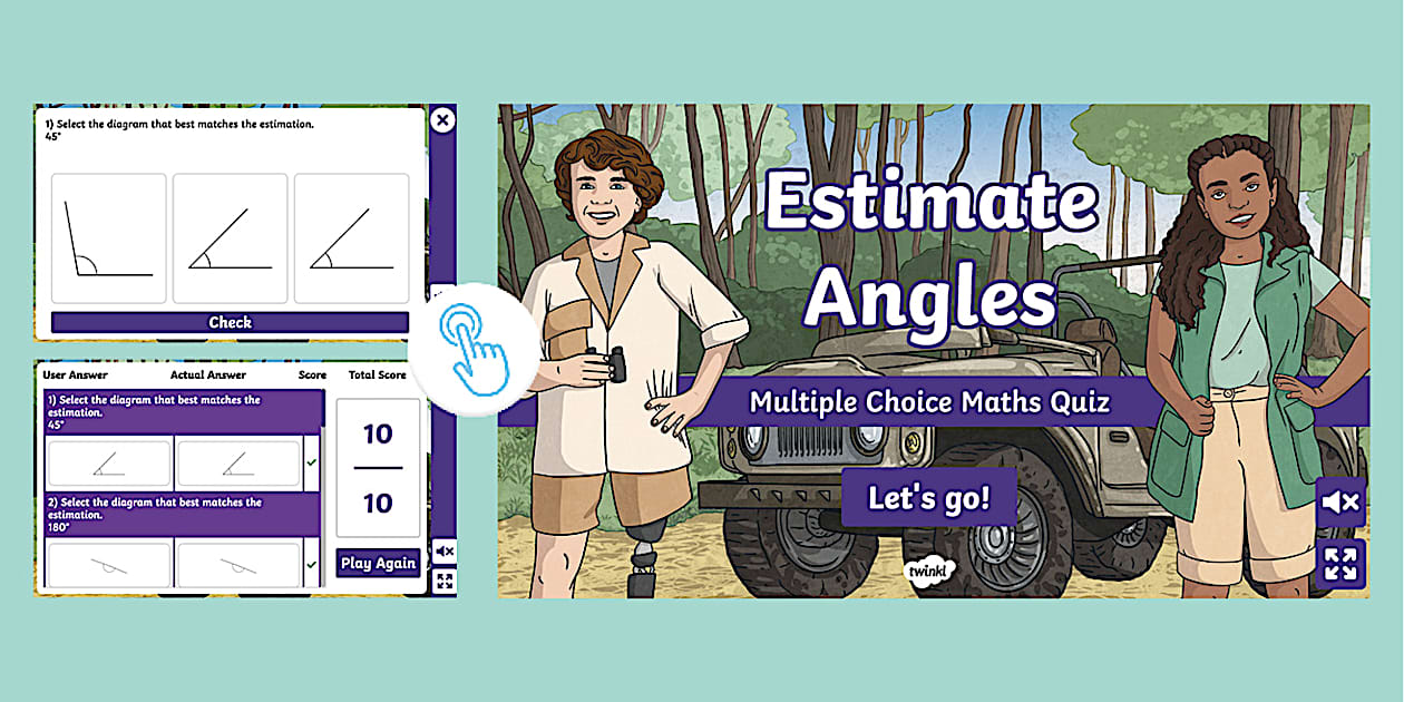 👉 Estimate Angles KS2 Maths Multiple Choice Quiz - Twinkl