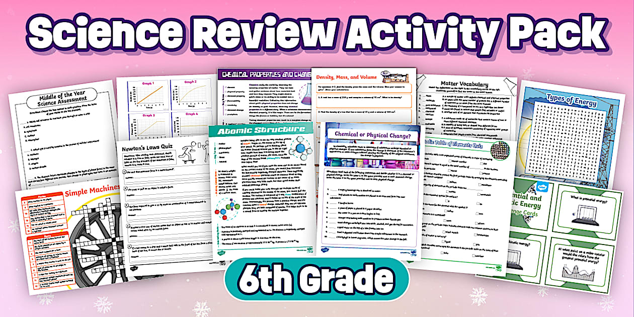 Sixth Grade After Winter Break Science Refresher Pack
