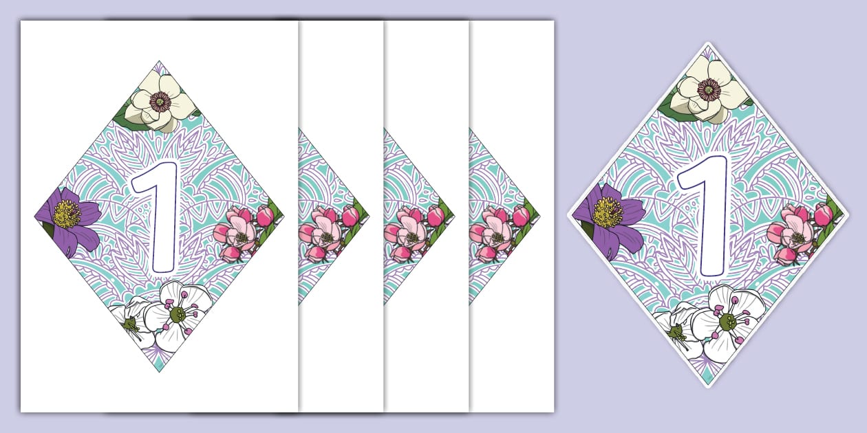 Numbers 1-20 Rhombus Display Shapes (teacher made) - Twinkl