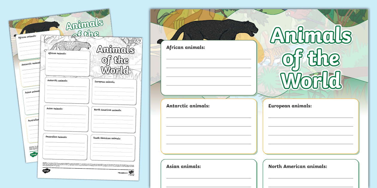 Animals of the World Fact File Template (Teacher-Made)