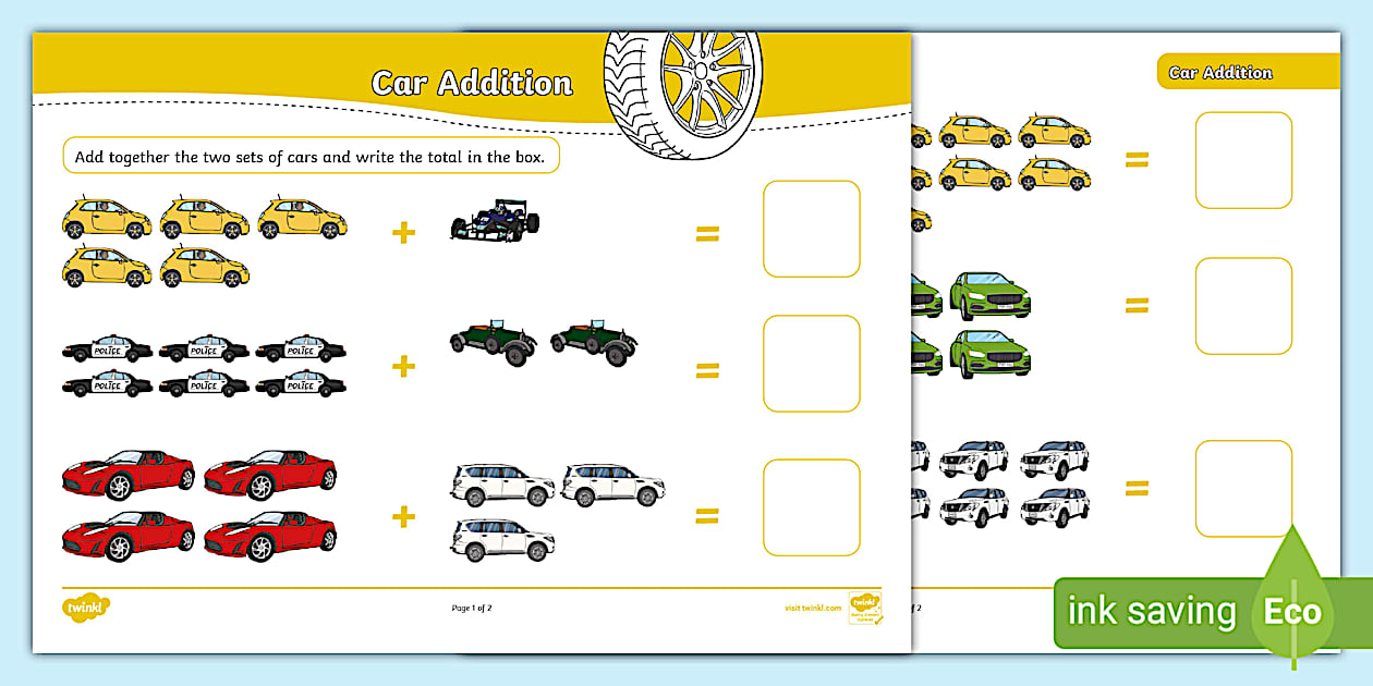👉 Cars Addition to 10 Activity - Twinkl - EYFS/KS1