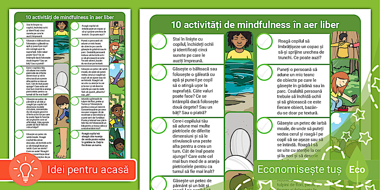 Activități în aer liber – Mindfulness | Twinkl România