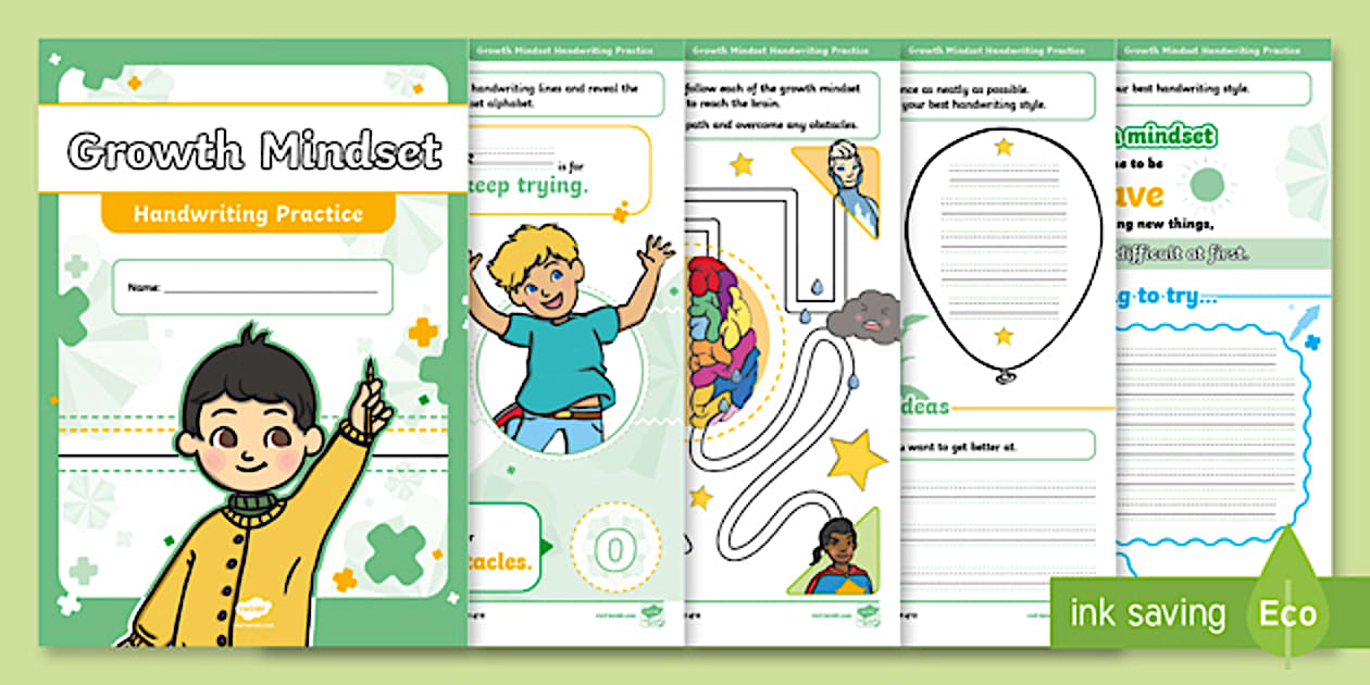 KS1 Growth Mindset Handwriting Practice Booklet - Twinkl
