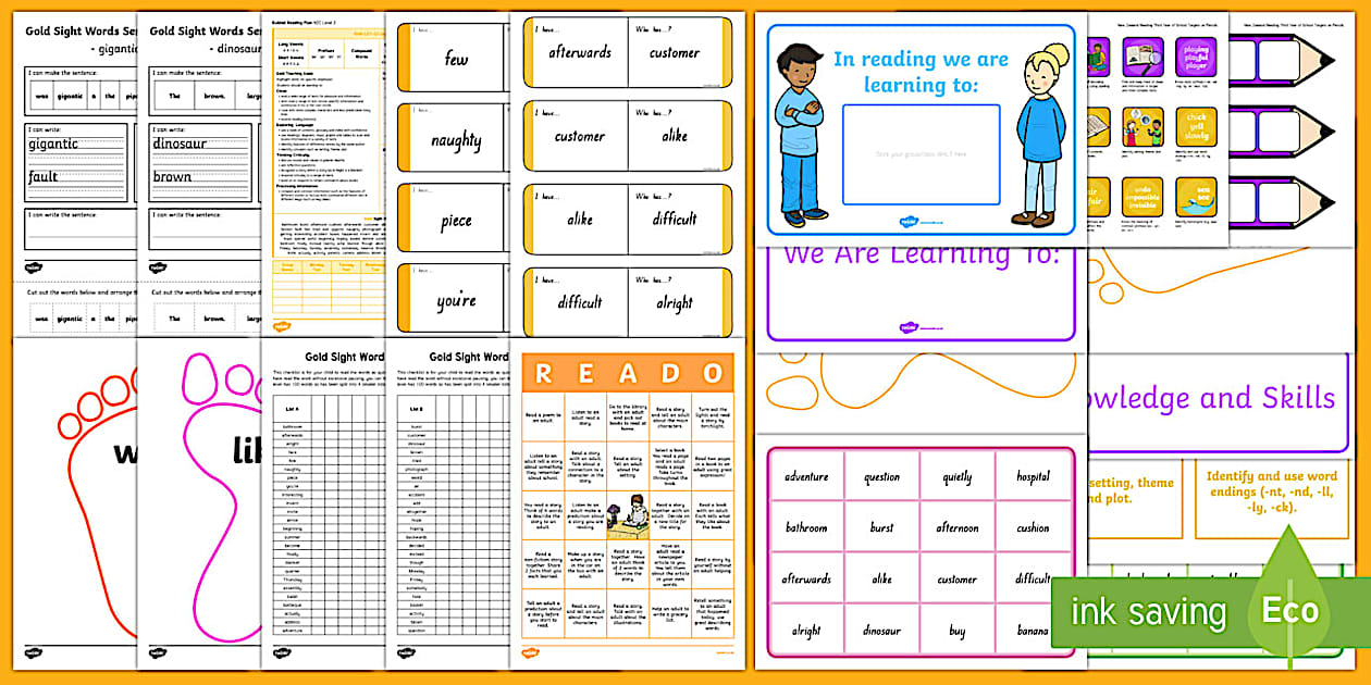 Gold Sight Words Resource Pack (teacher made) - Twinkl