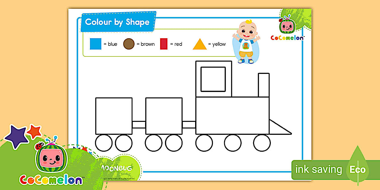 FREE! - CoComelon: Colour by Shape Activity (Teacher-Made)