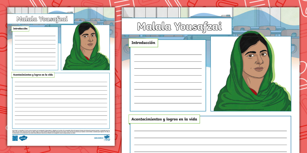 Guía de Trabajo: Biografía de Malala Yousafzai - Twinkl