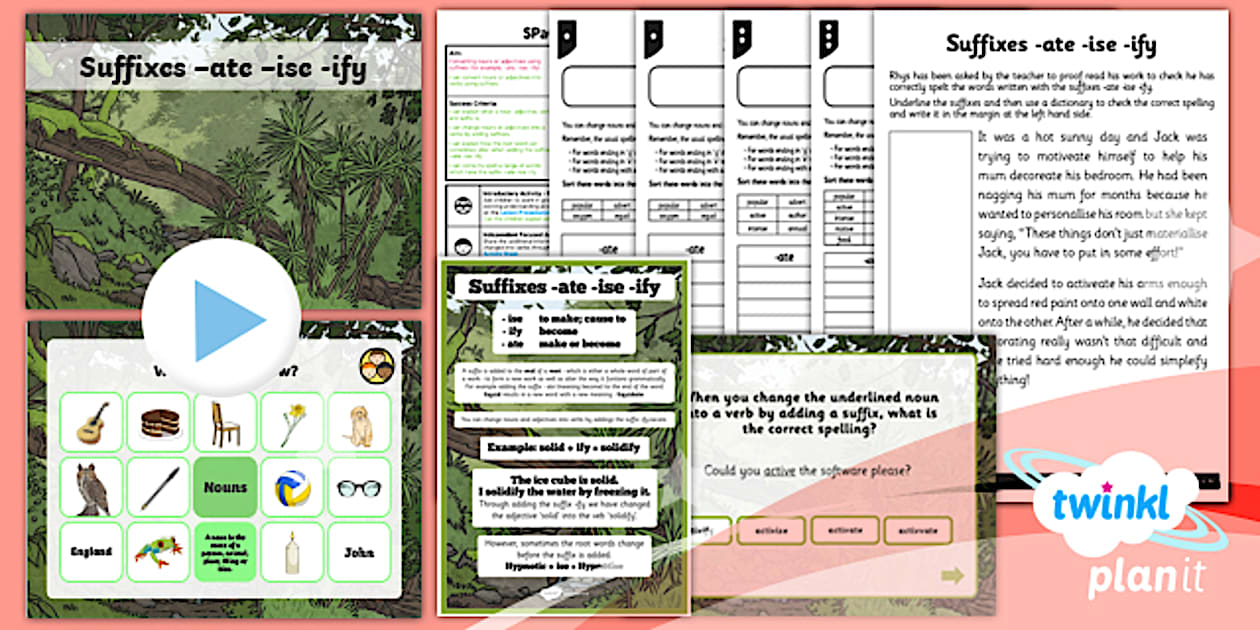 Suffixes Year 5 Lesson Plan -Ate -Ise -Ify | Twinkl PlanIt
