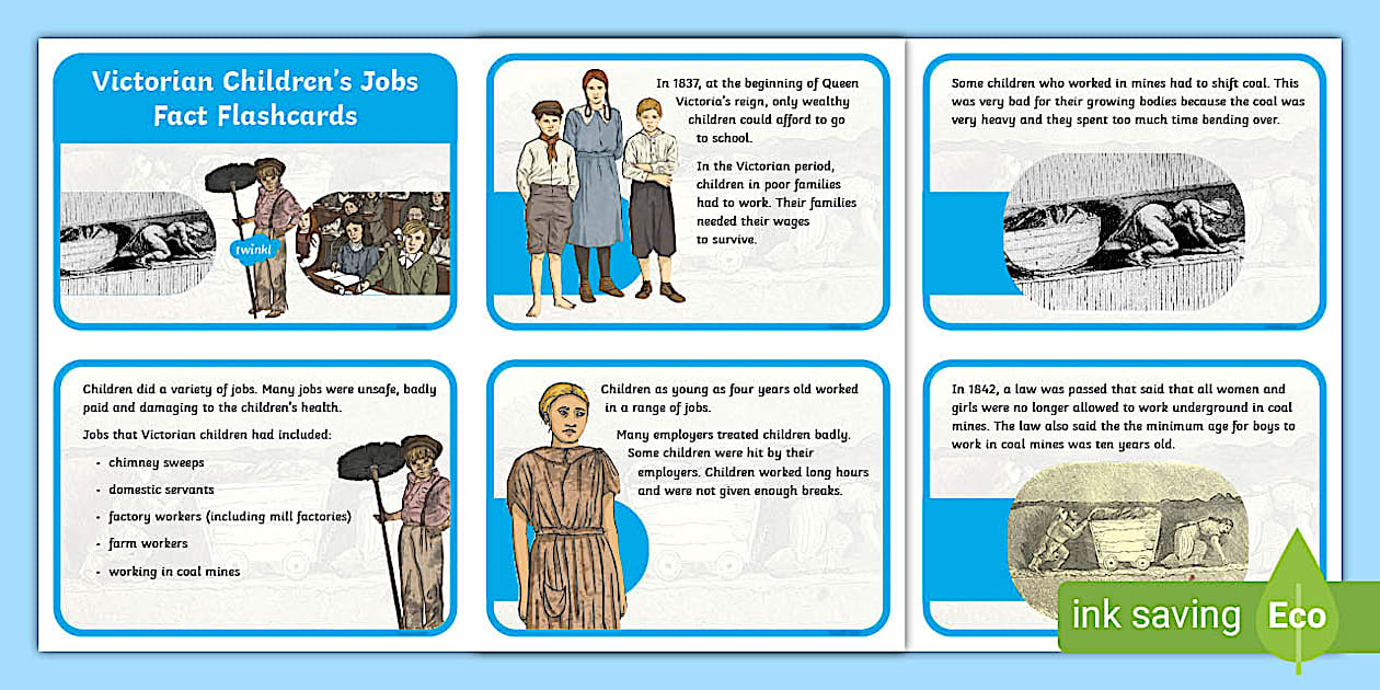 KS2 Victorian Children's Jobs Fact Flashcards (Teacher-Made)