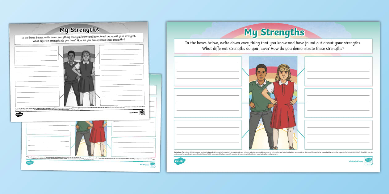 My Strengths Mind Map - PSHCE Writing Template - Twinkl