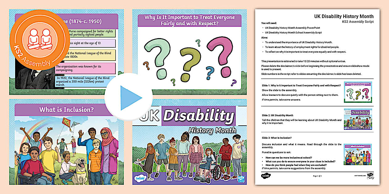 UK Disability History Month Assembly Pack - Twinkl - KS2