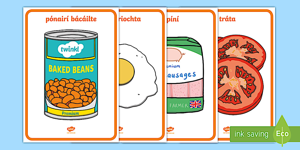 Breakfast Display Posters Gaeilge - ROI - Irish Language Week Gaeilge