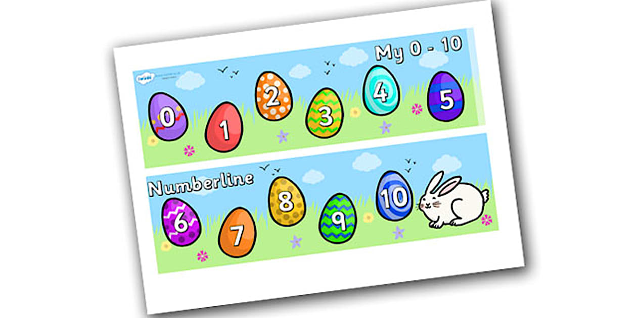 My Number Line 0-10 (Easter Themed) (teacher made) - Twinkl