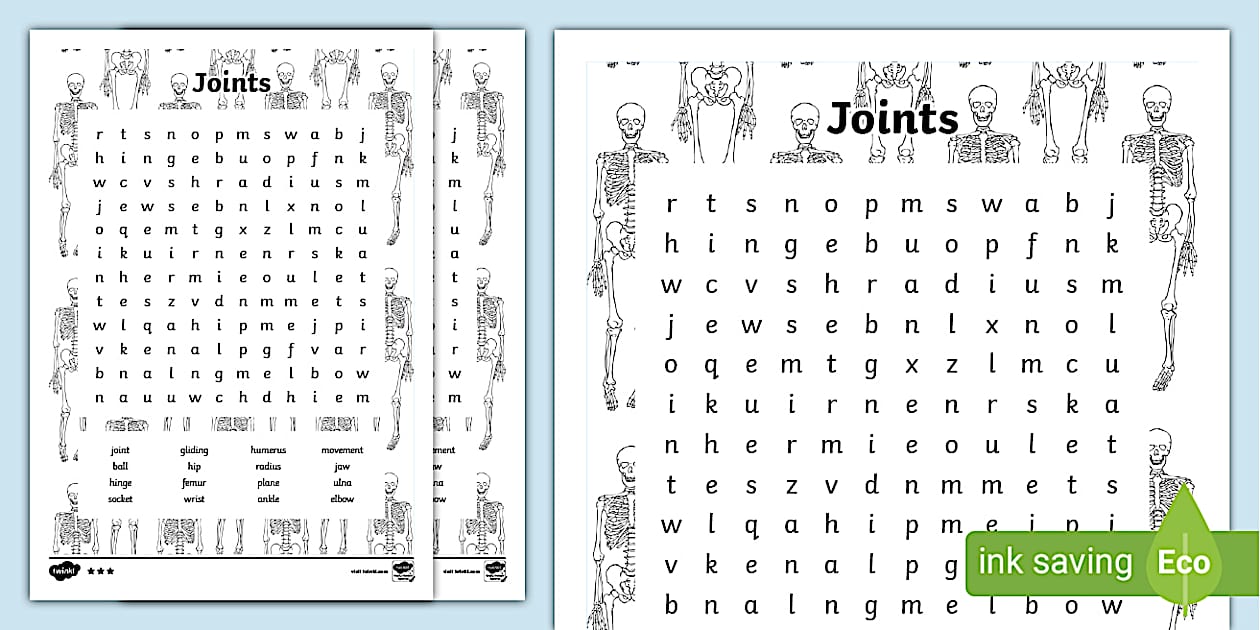 Joints Word Search (Teacher-Made) - Twinkl