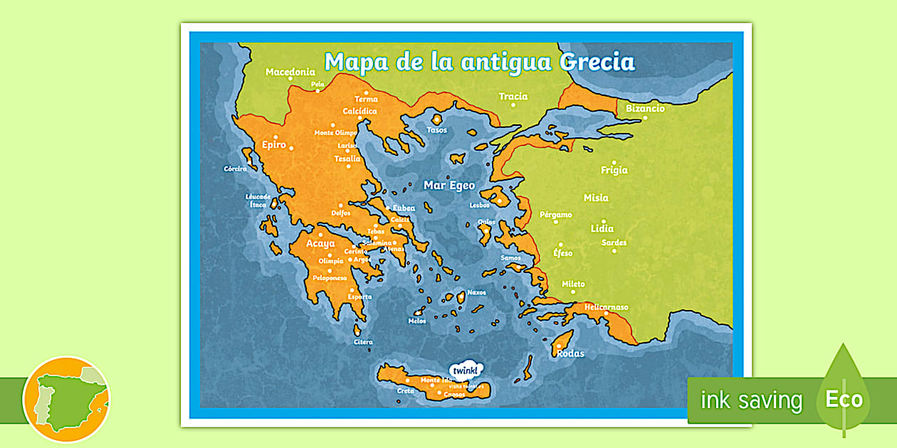 Actividad de la Grecia Antigua. Mapa - Twinkl