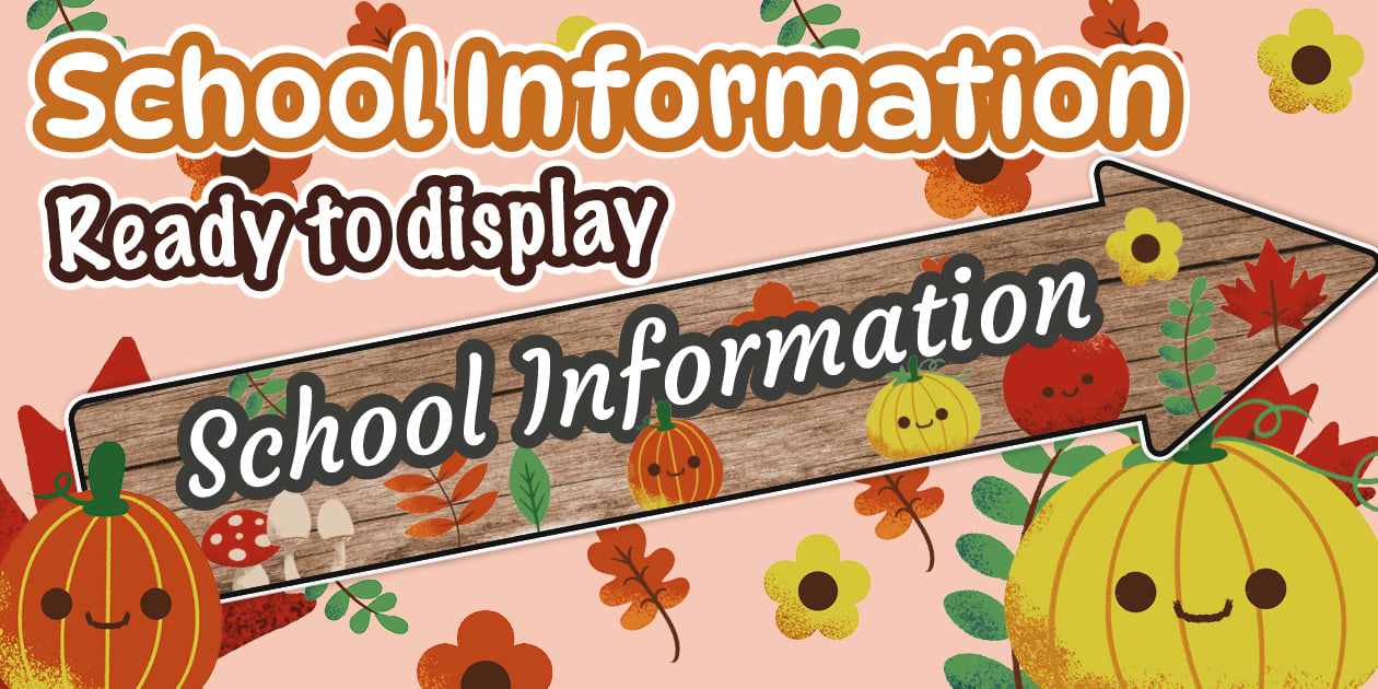 Autumn Market-Themed School Information Display Banner