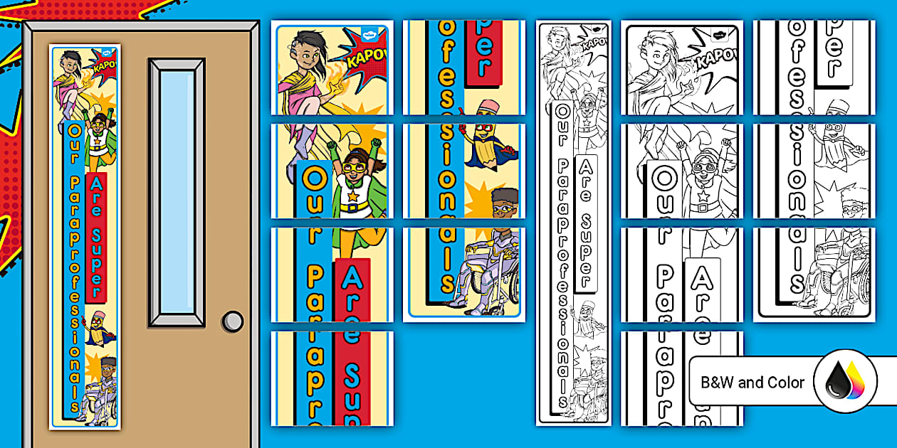 Superhero Paraprofessional Door Banner | Thanks | Twinkl USA