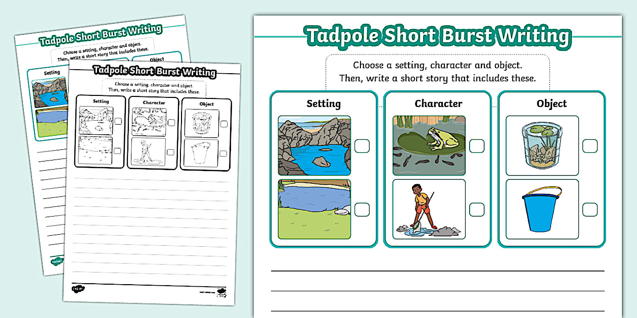 Tadpole Short Burst Writing Template (teacher made) - Twinkl