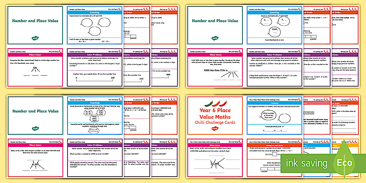 Place Value Challenge Year 3 | Chilli Challenge Cards