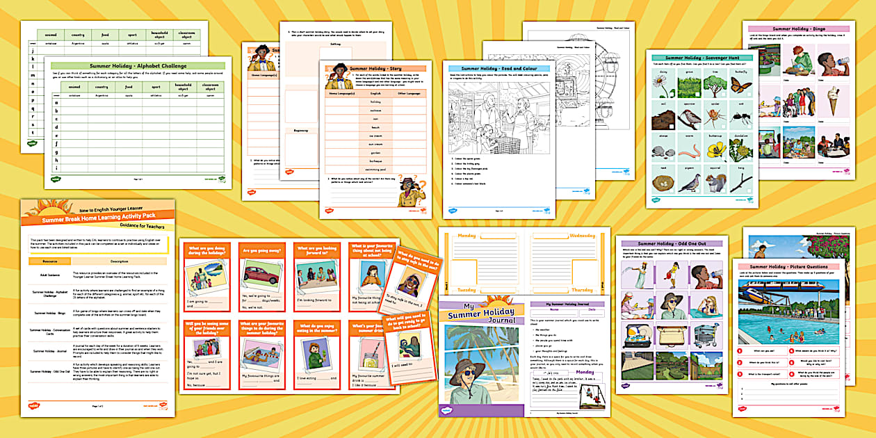 New to English EAL Younger Learner Summer Break Activity Pack