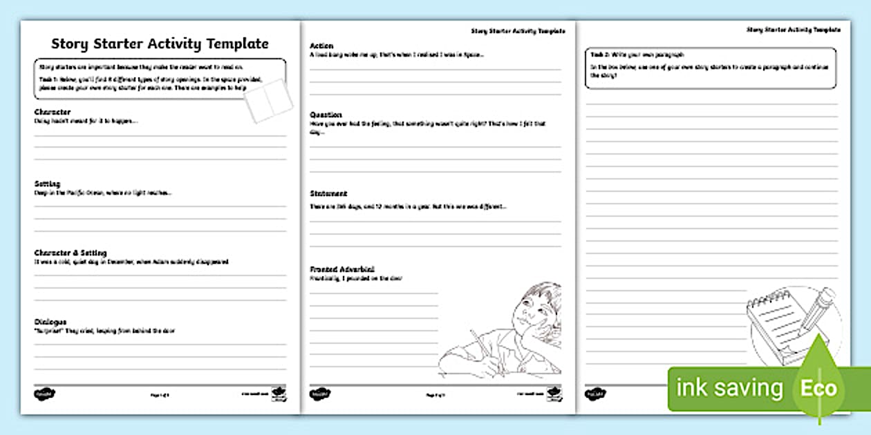 Story Starters Activity Template - Primary Resources