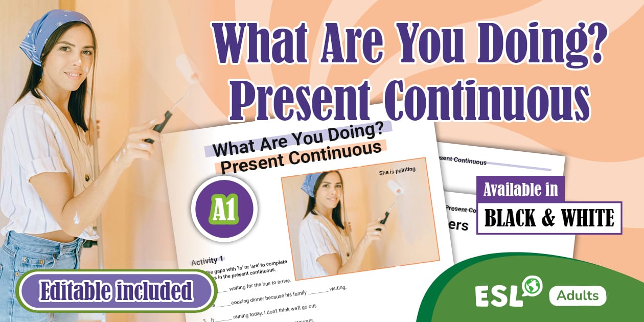 ESL Present Continuous Activity Sheet for Adults