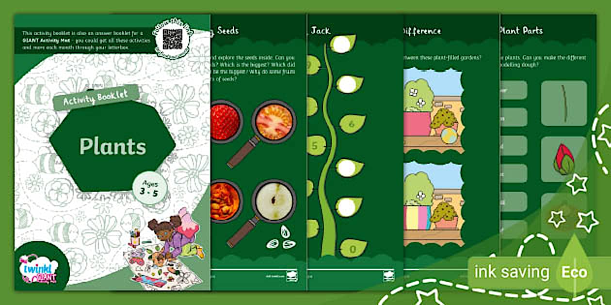 Plants Activity Booklet 3 to 5 years (teacher made) - Twinkl
