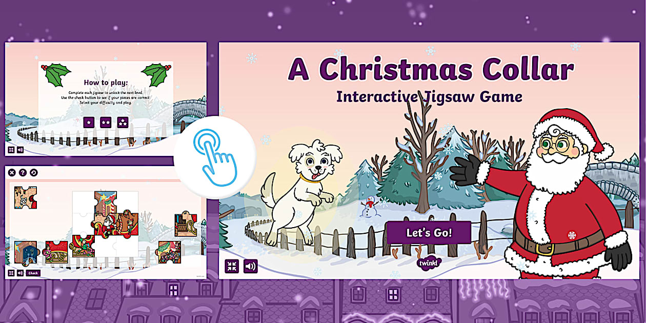 A Christmas Collar Jigsaw Game- Christmas Games- KS1