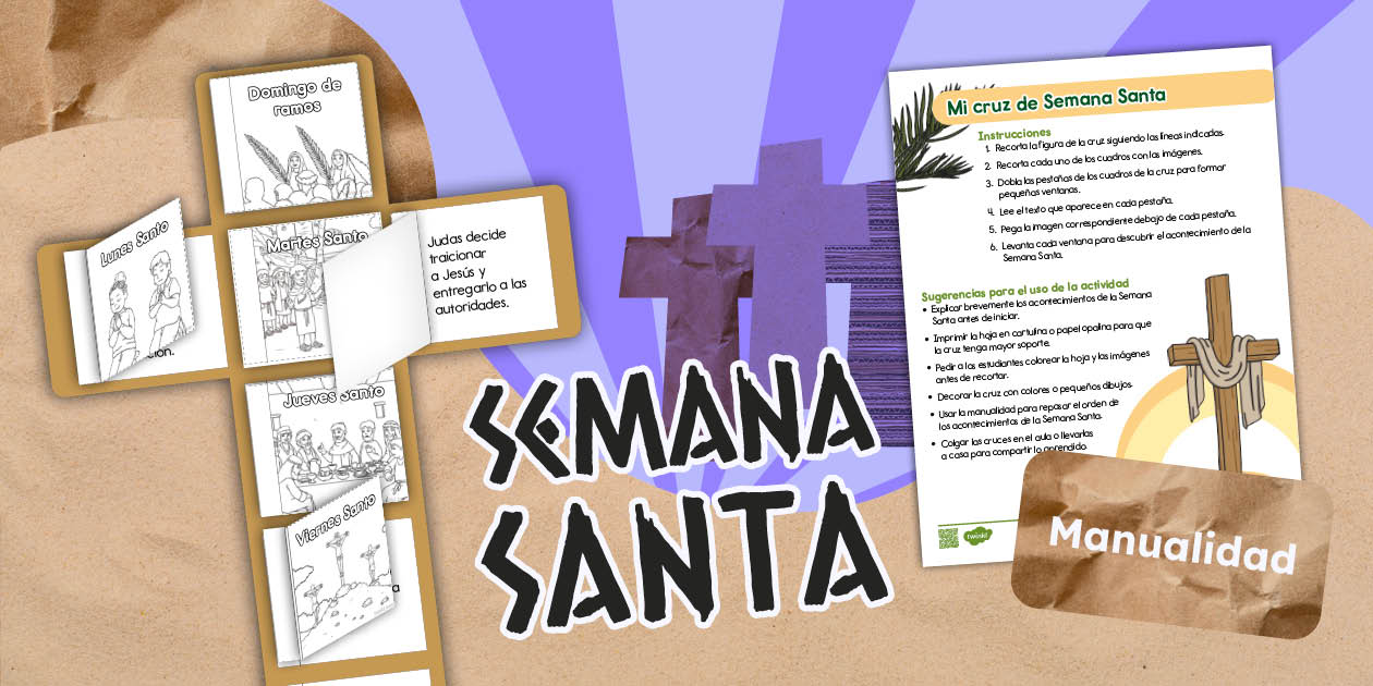 Manualidad Semana Santa: Cruz educativa