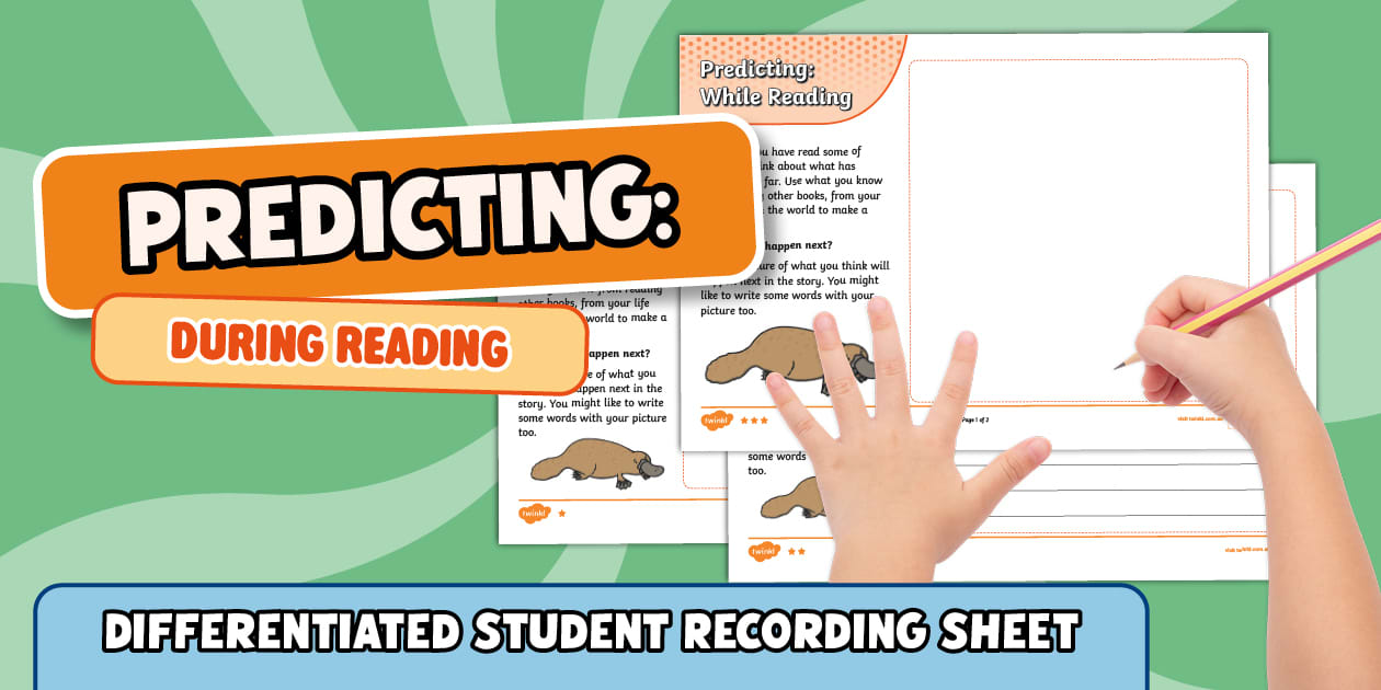 Prediction Activity Sheet for Reading Comprehension
