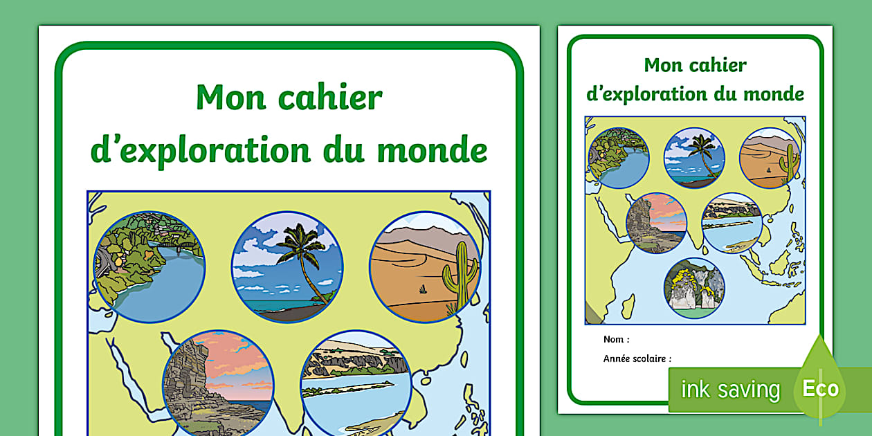 Couverture de cahier : Cahier d'exploration du monde