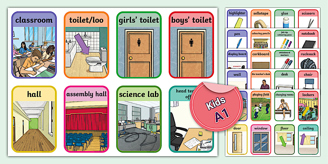 ESL Common Classroom Object Flashcards - Twinkl
