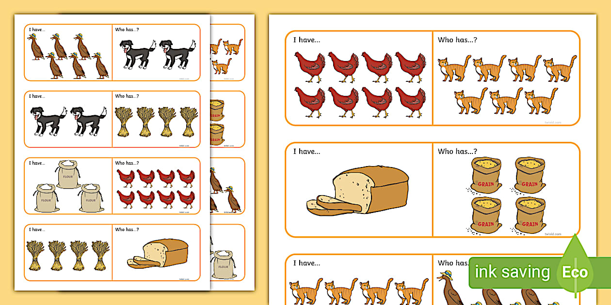 The Little Red Hen I Have, Who Has? Counting Activity