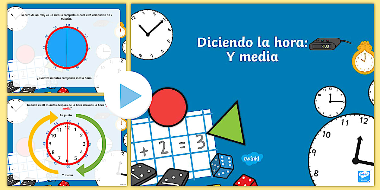 Diciendo la hora y media Presentación - Twinkl