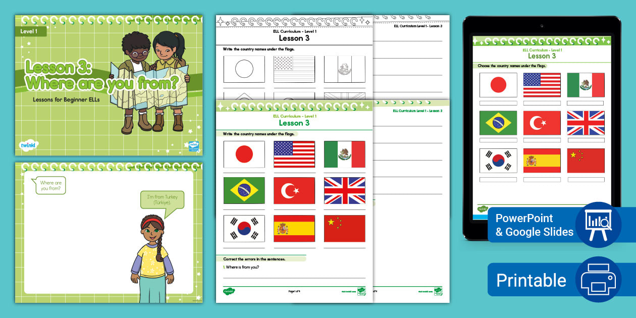 ELL Curriculum: Level 1, Lesson 3 Lesson Pack - Twinkl