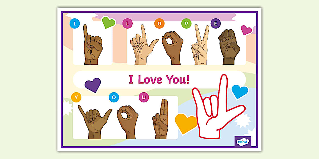 SASL I Love You Poster (teacher made) - Twinkl