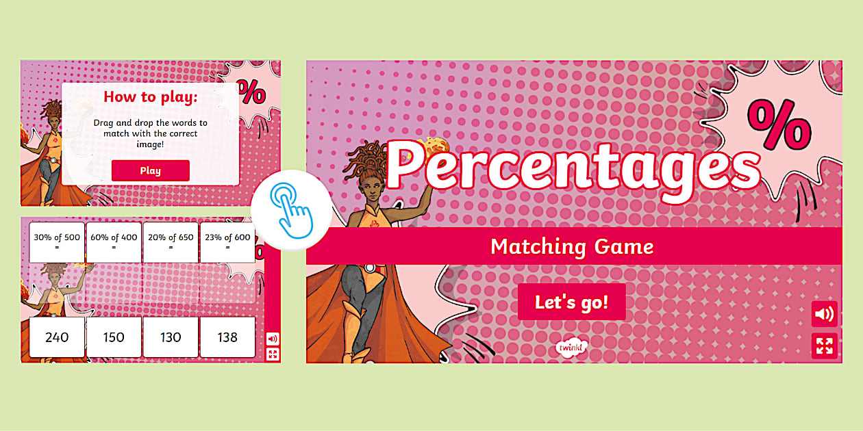 👉 Percentages Arithmetic Maths Matching Game - KS2 Revision