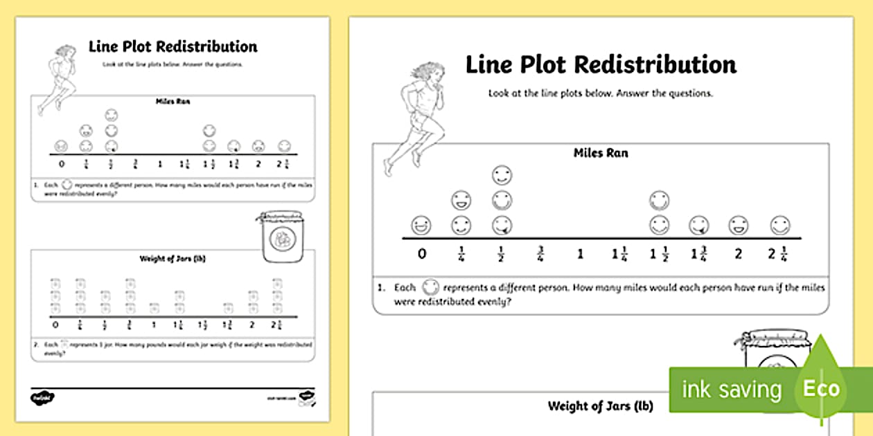 Line Plot Redistribution Worksheet (teacher made) - Twinkl