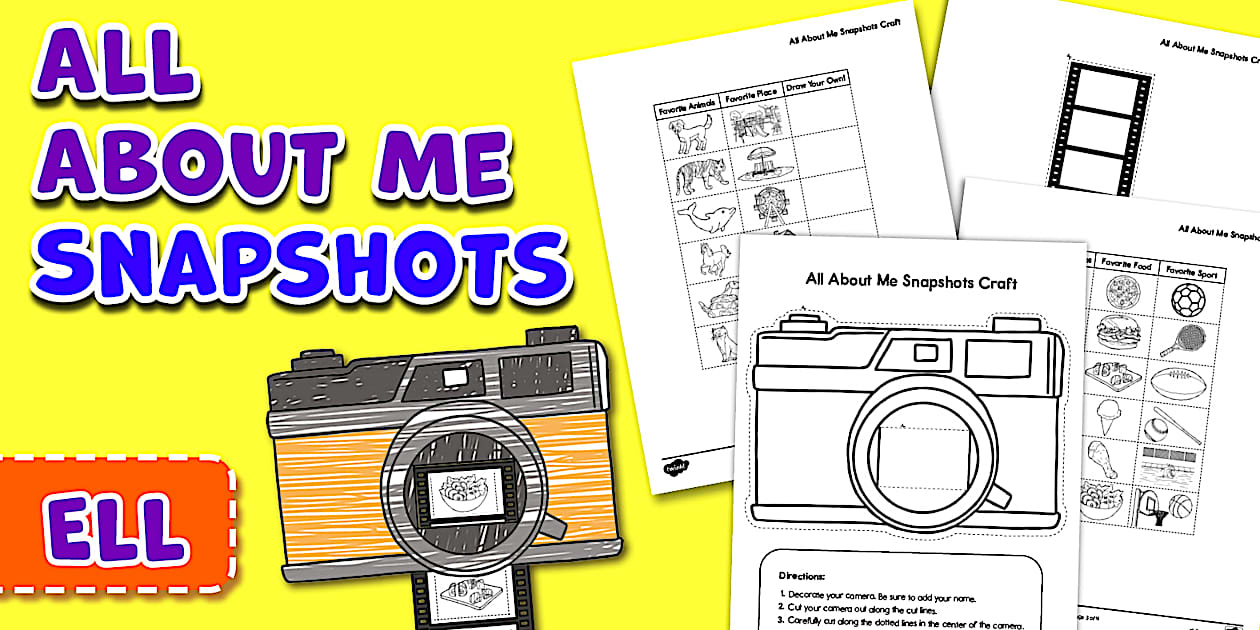 All About Me Snapshot Craft | Back-To-School for ELL