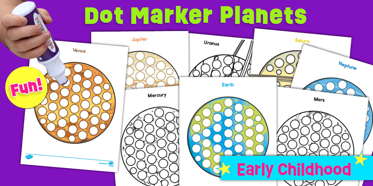 Planets Dot Marker Craft (teacher made) - Twinkl